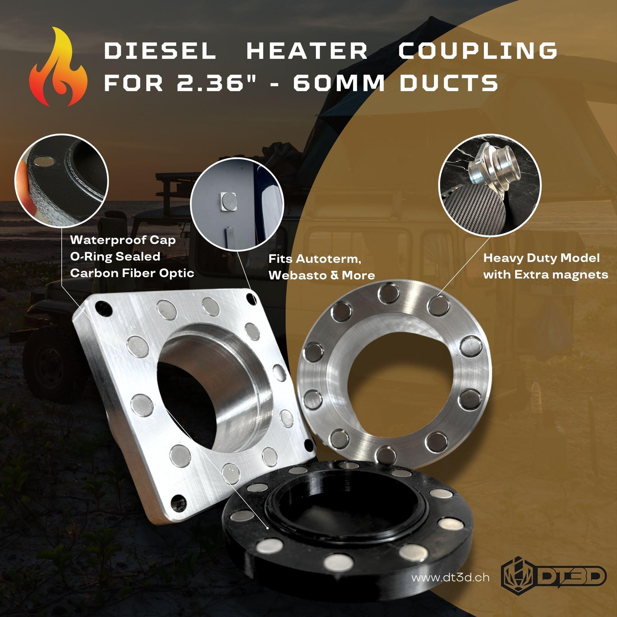 Vanlife Diesel Heater Coupling 60 Mm Magnetic Quick Connect Aluminum ...