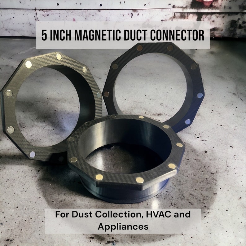 Duct Connector 125 Mm 5 in Magnetic Quick Connect ABS Weatherproof ...