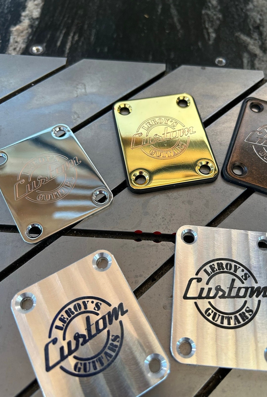 Custom Guitar Neckplates for Luthiers - Epoxy-filled or Diamond Drag ...