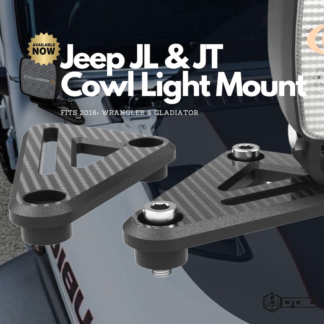 Jeep JL / Gladiator JT Cowl Light Mount Brackets – Driver / Passenger ...