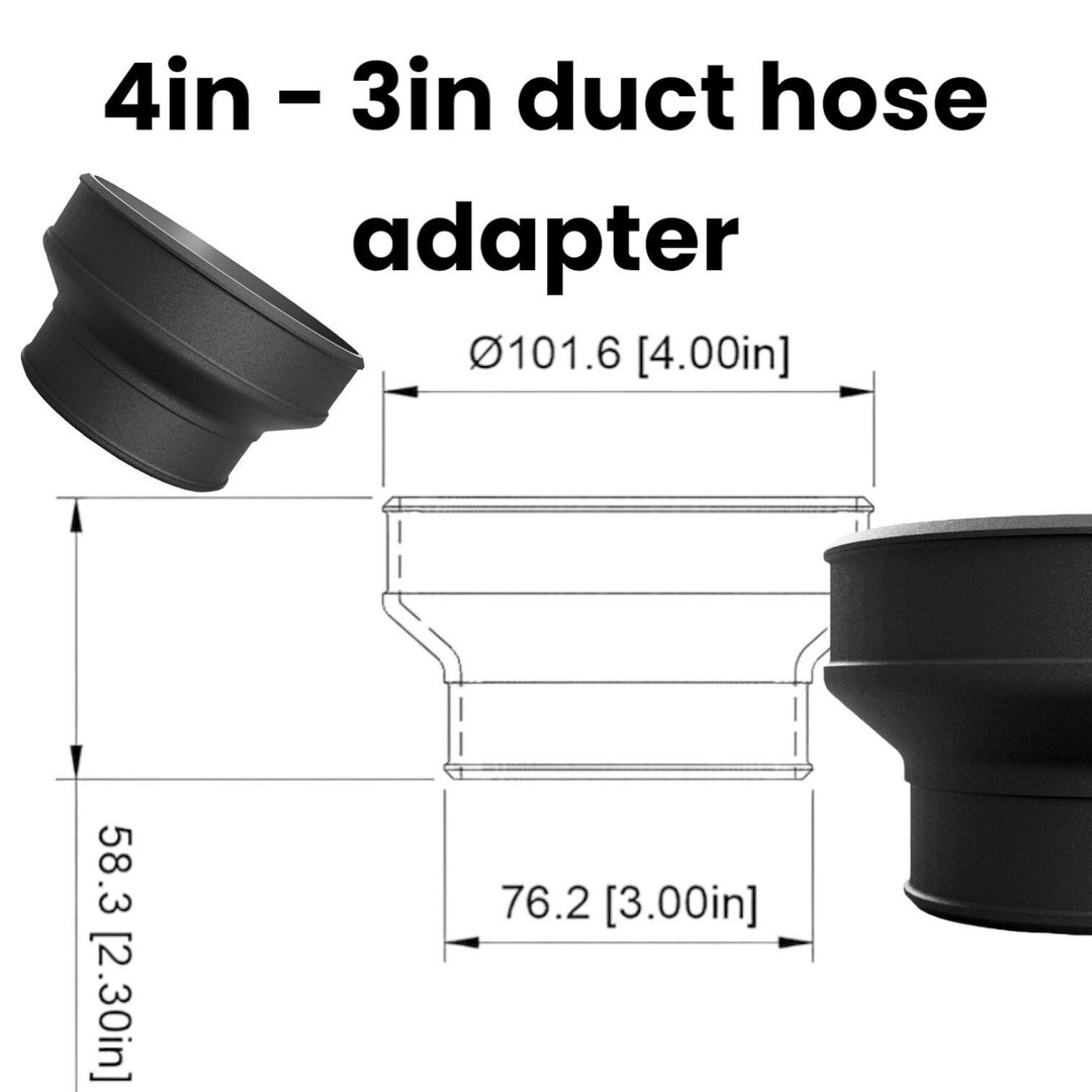 4-inch to 3-inch Duct Adapter - Flexible Duct Tubing Solution - Etsy