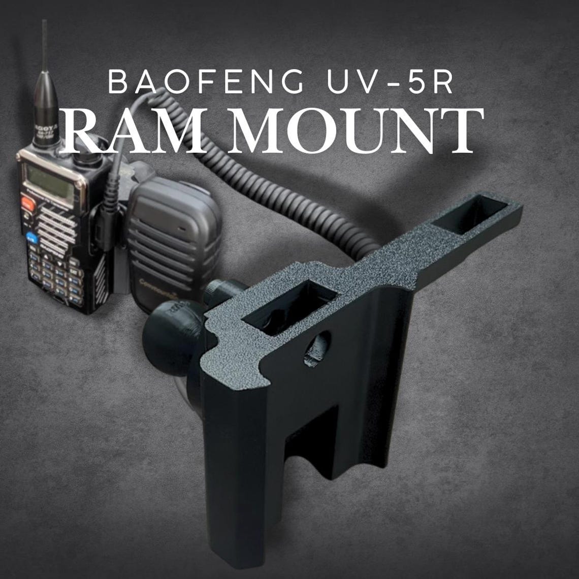 Baofeng UV-5R Complete RAM Mount Kit With External Mic Holder - Etsy Canada