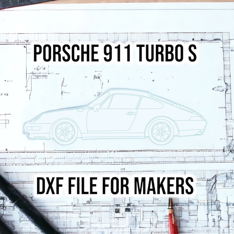 Porsche 911 Turbo S DXF File Ideal for Laser Cutting, 3D Printing & CNC ...