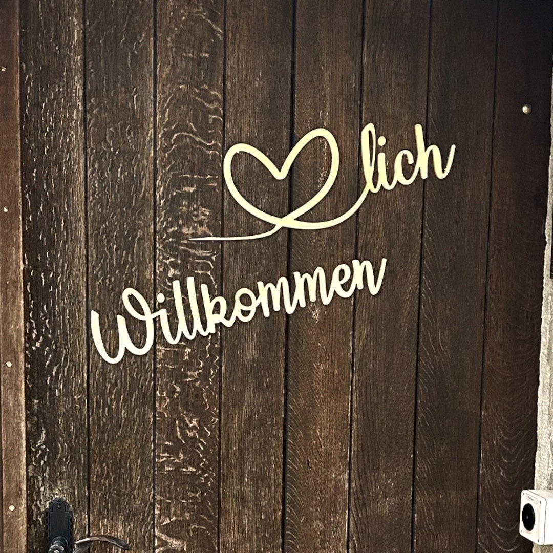 Large Welcome Door Sign Made of 8 Mm Paper - Untreated Natural Product ...
