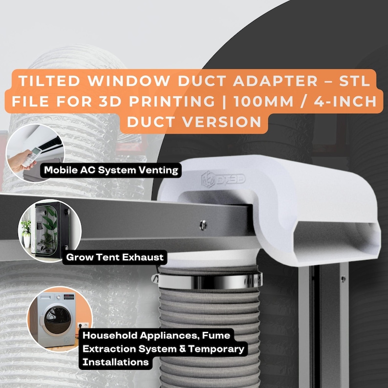 Window Duct Adapter 100 Mm / 4-inch Duct Version – Digital Files for 3D ...