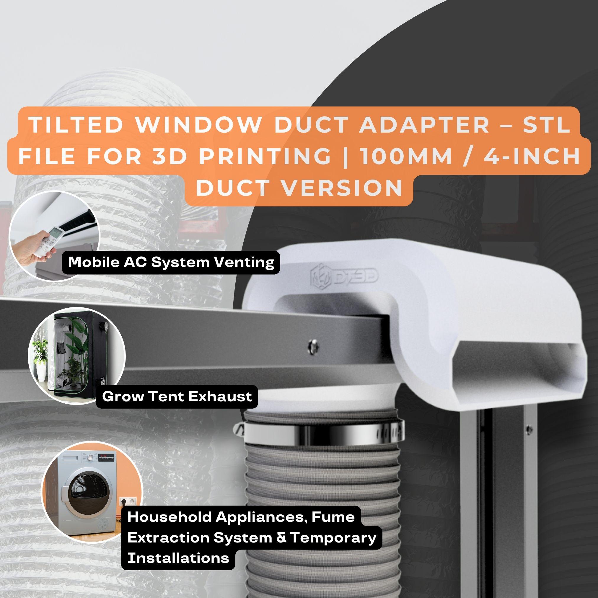 Window Duct Adapter 100 Mm / 4-inch Duct Version – Digital Files for 3D ...