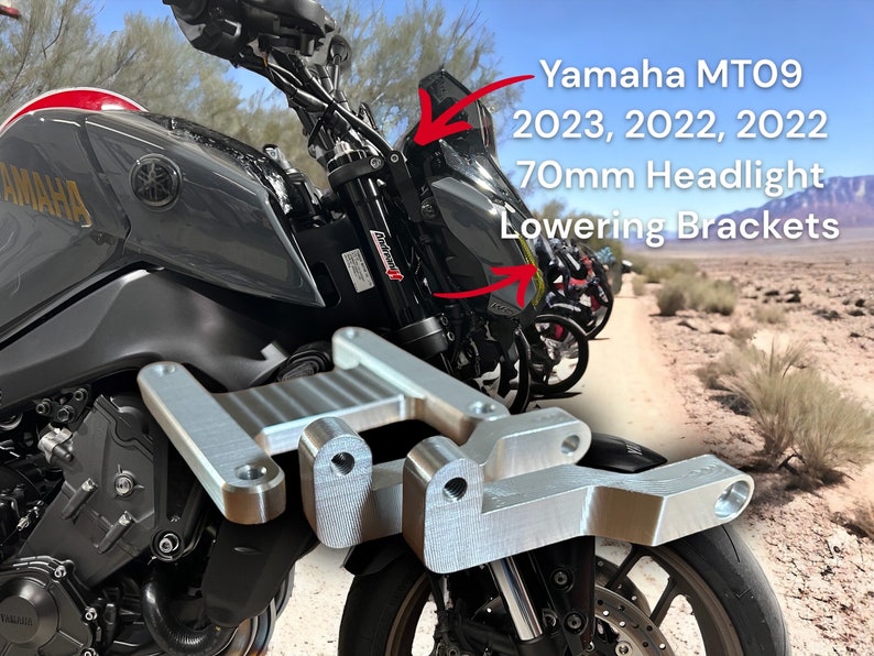 Yamaha MT09 70mm Headlight Lowering Kit Fits 2021, 2022, 2023 Model ...
