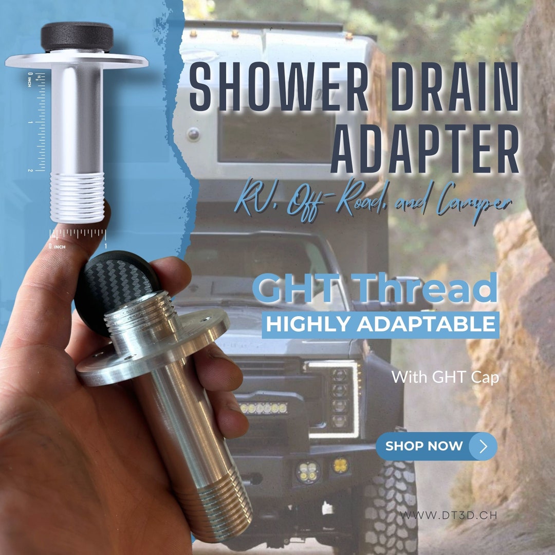 Aluminum Shower Drain Adapter for RV, Camper Shell, Overlanding – GHT ...
