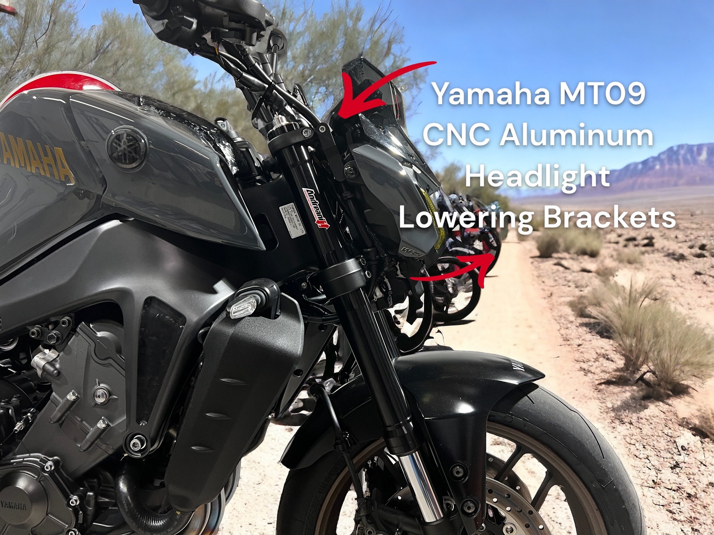 Yamaha MT09 70mm Headlight Lowering Kit Fits 2021, 2022, 2023 Model ...