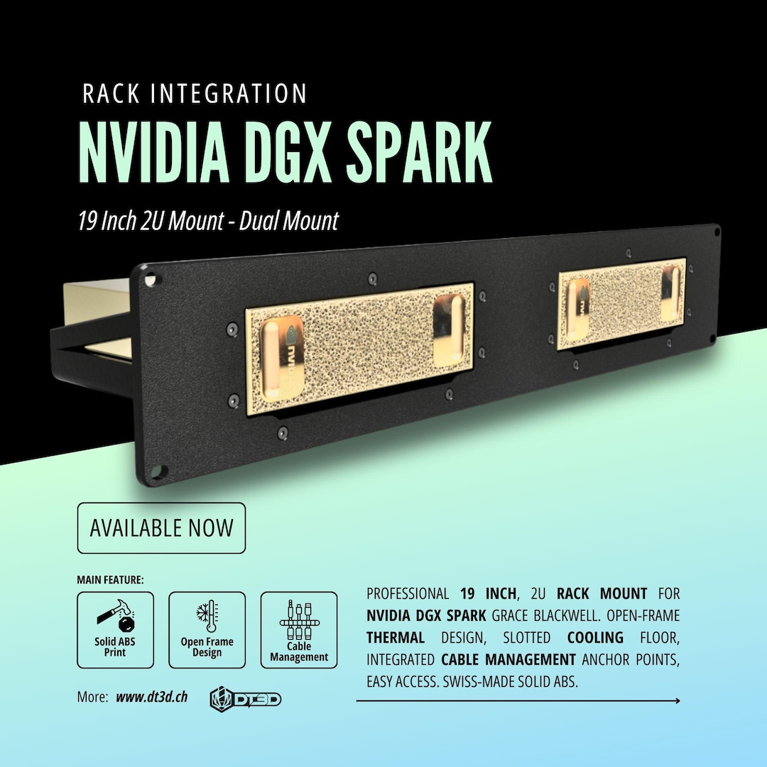 19" 2U Dual NVIDIA DGX Spark Rack Mount | Grace Blackwell GB10 AI ...