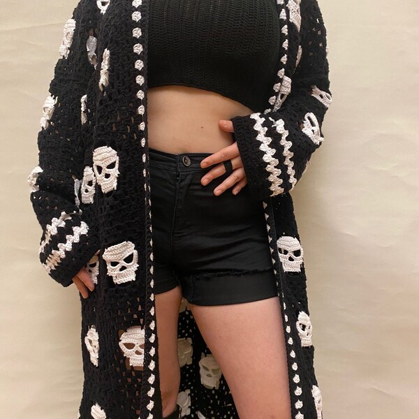 Skeleton Crochet Cardigan - Etsy
