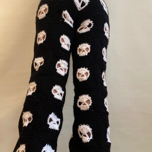 Gothic Style Handmade Crochet Skull Pattern Cardigan and Pants, Ghost ...