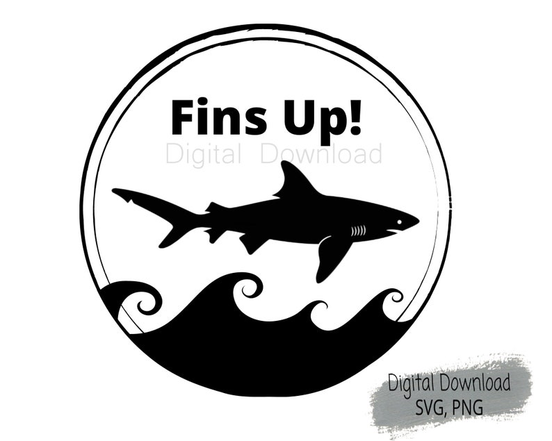 Fins up Shark Logo Digital Image Digital Download SVG PNG - Etsy Hong Kong