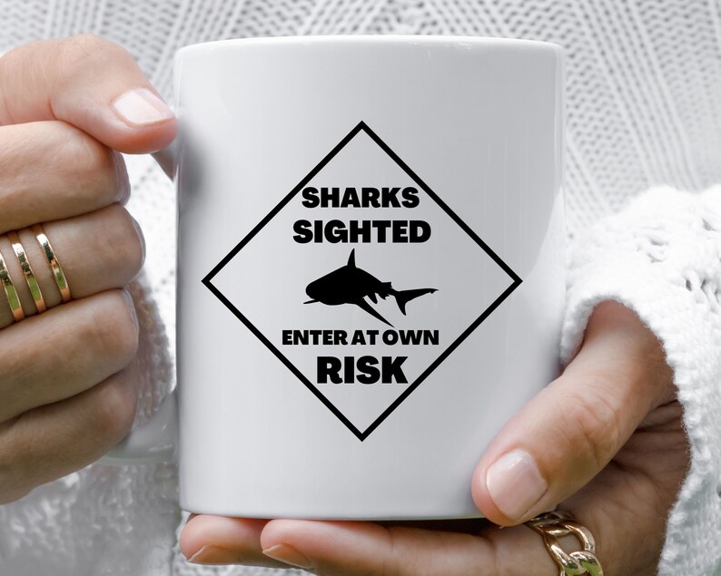 Shark Sighting Enter at Own Risk SVG PNG JPG Shark Week Ocean - Etsy