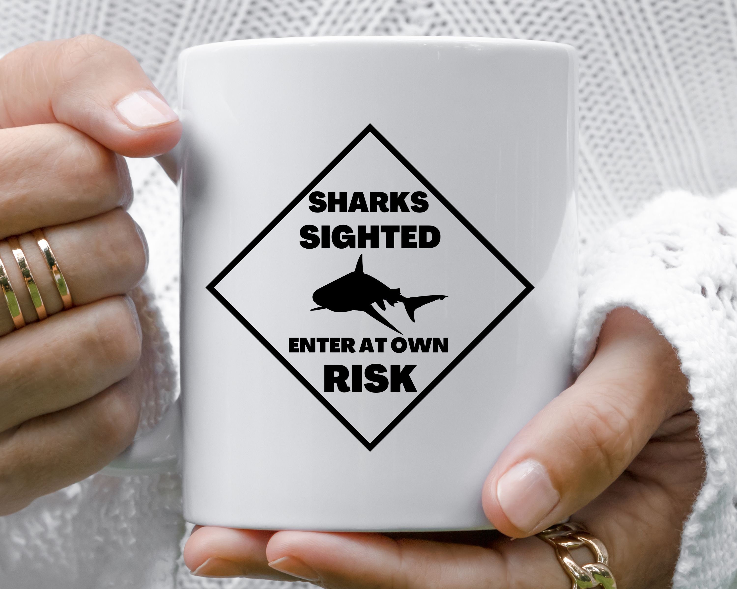 Shark Sighting Enter at Own Risk SVG PNG JPG Shark Week Ocean - Etsy