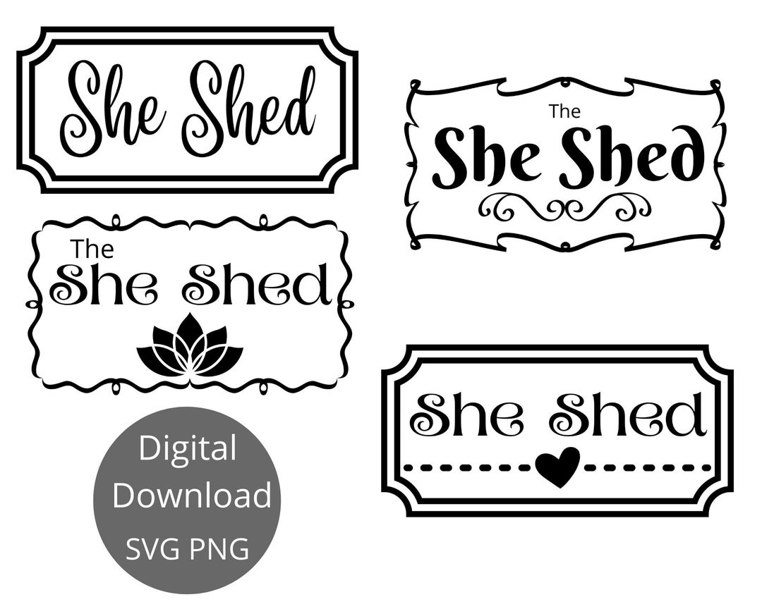She Shed 2 Bundle of 4 Digital Download Digital Image SVG PNG - Etsy