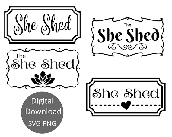 She Shed 2 Bundle of 4 Digital Download Digital Image SVG PNG - Etsy