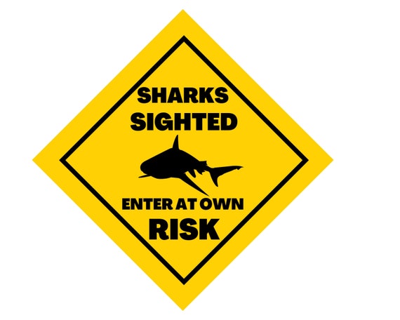 Shark Sighting Enter at Own Risk SVG PNG JPG Shark Week Ocean - Etsy