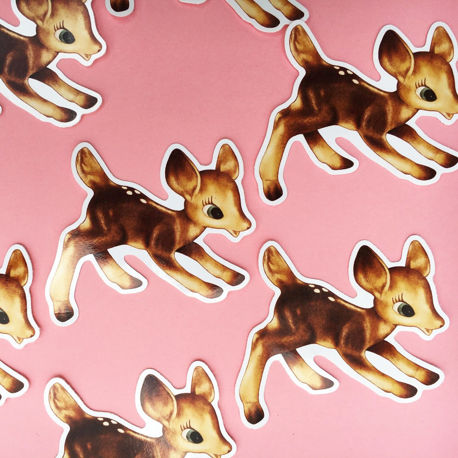 Vintage Fawn Vinyl Sticker Kitsch Deer Sticker - Etsy