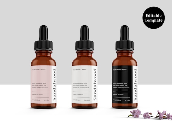 Modern Dropper Bottle Label Template Printable Label Custom | Etsy