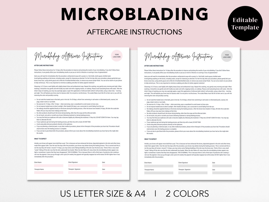 Editable Microblading Consultation Form, Brow Tattoo Consent Form ...