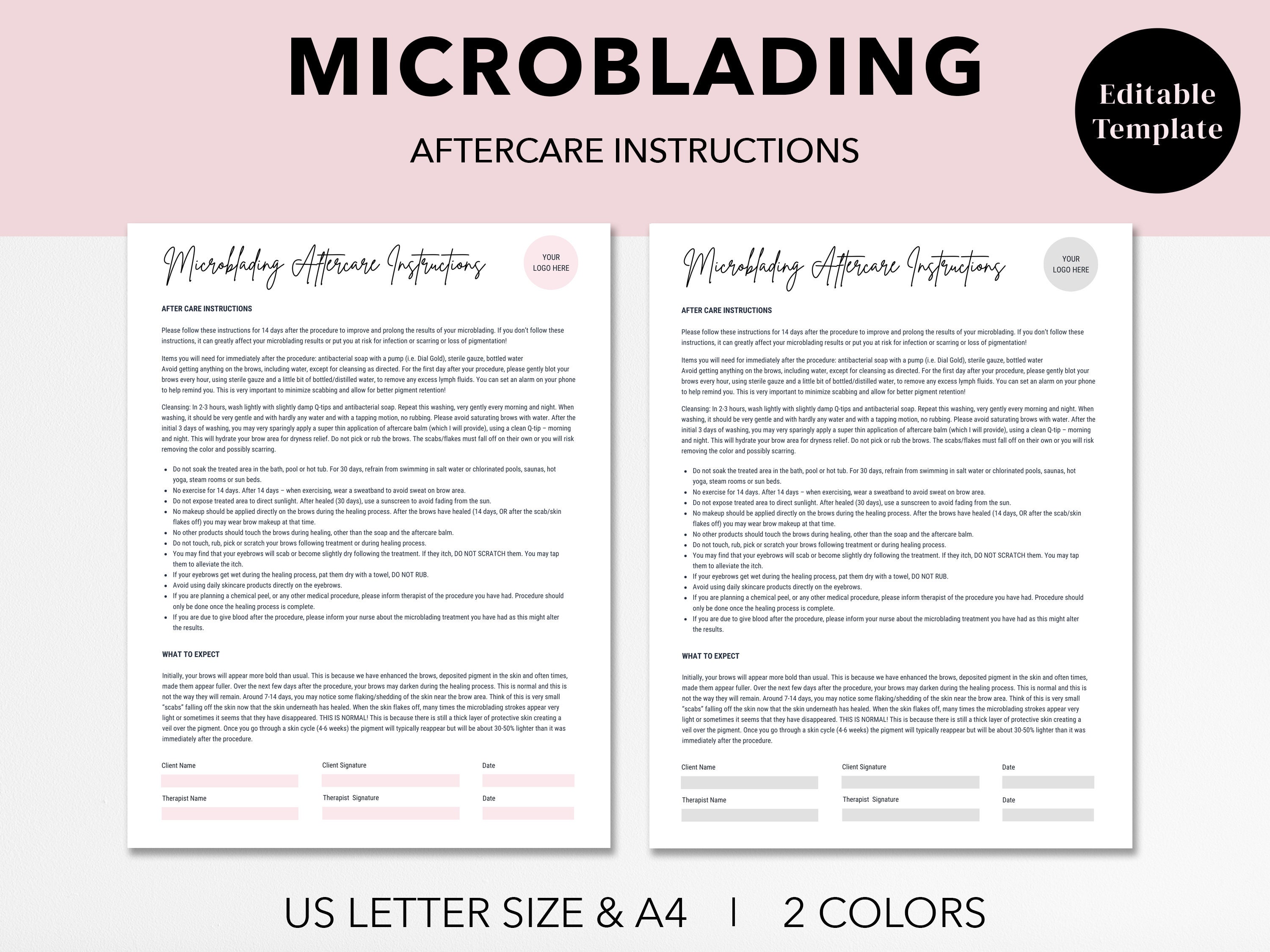 Editable Microblading Consultation Form, Brow Tattoo Consent Form ...