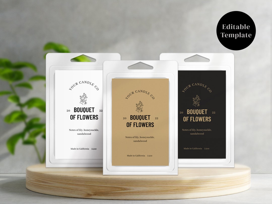 Wax Melts Label Template, DIY Wax Melt Label Template, Label Design ...