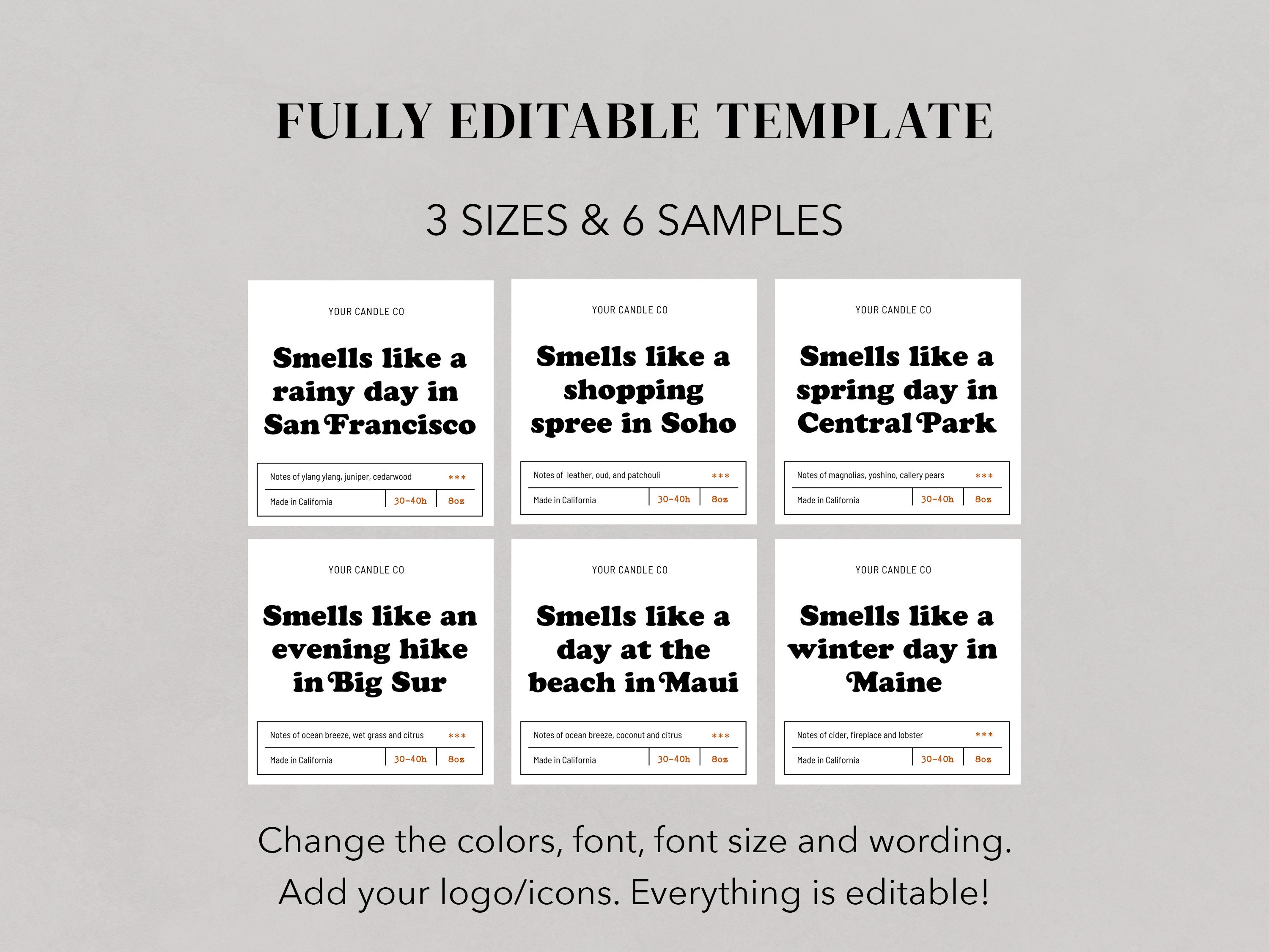 Smells Like Candle Label Template, Printable Jar Label, DIY Product ...