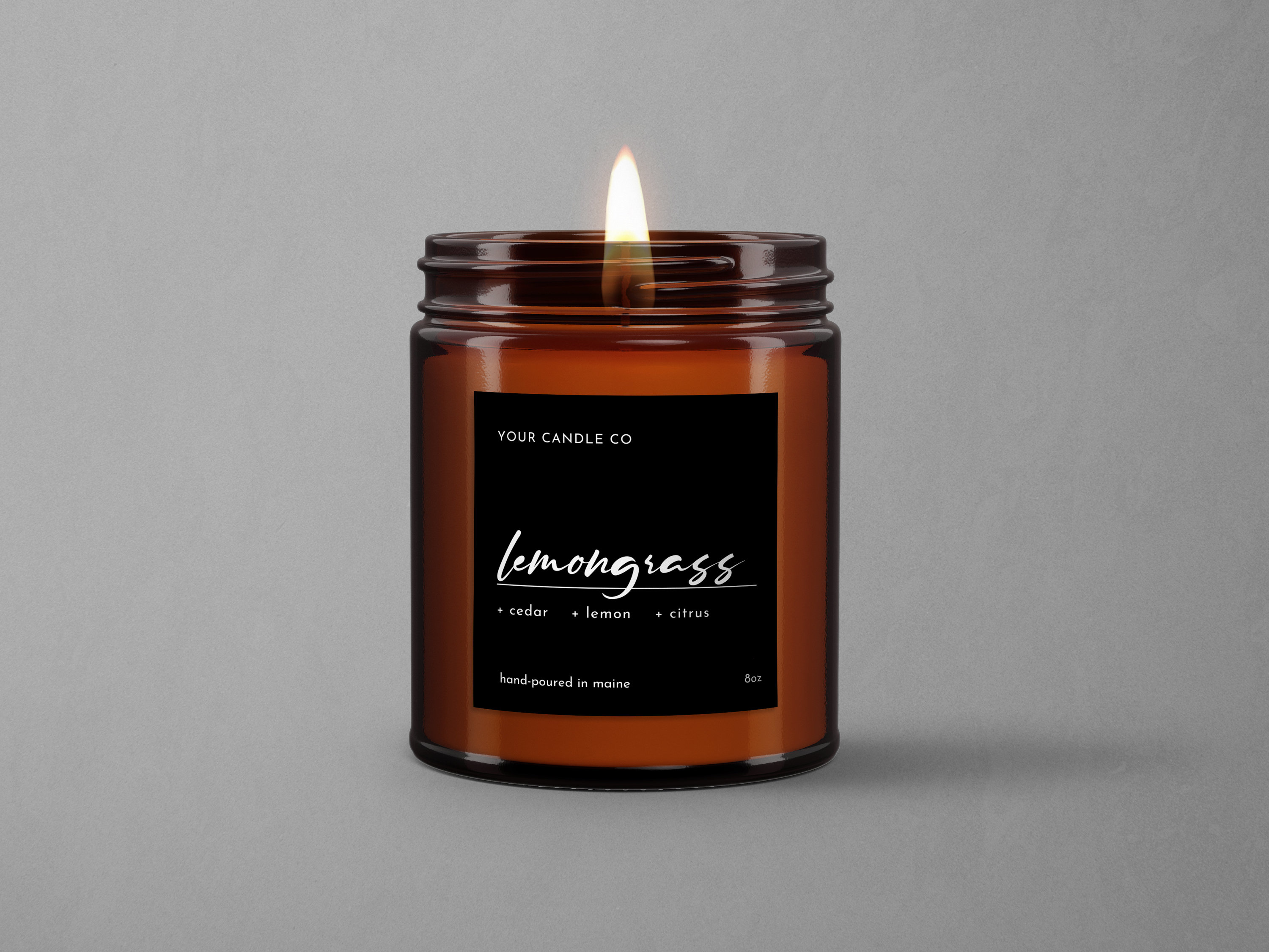 Modern Script Candle Label Template, Printable Jar Label, DIY Product ...