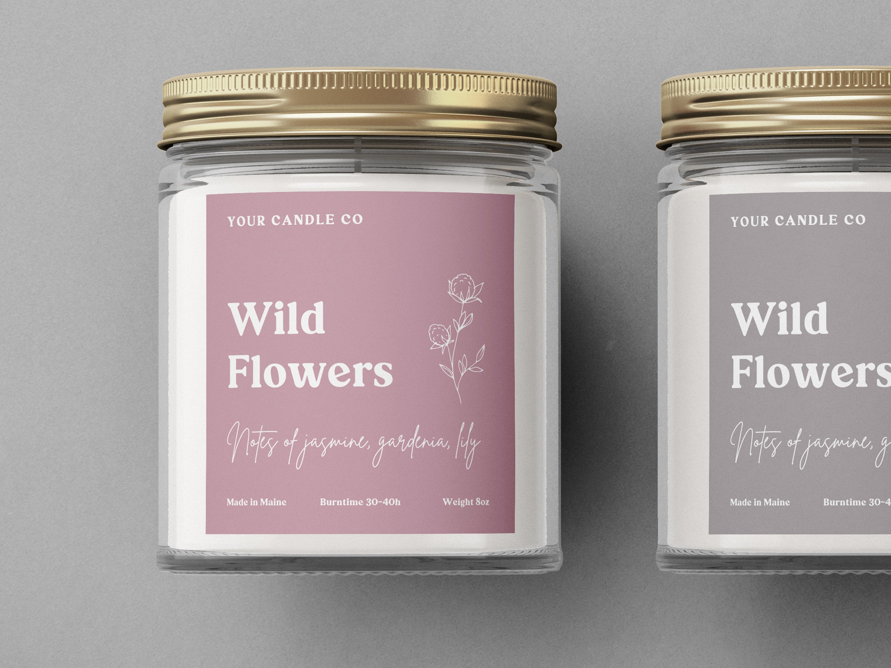 Wild Flowers Candle Label Template, Printable Jar Label, DIY Product ...