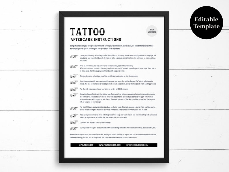 Tattoo Client Forms: Intake, Consent, Aftercare (canva Template) - Etsy