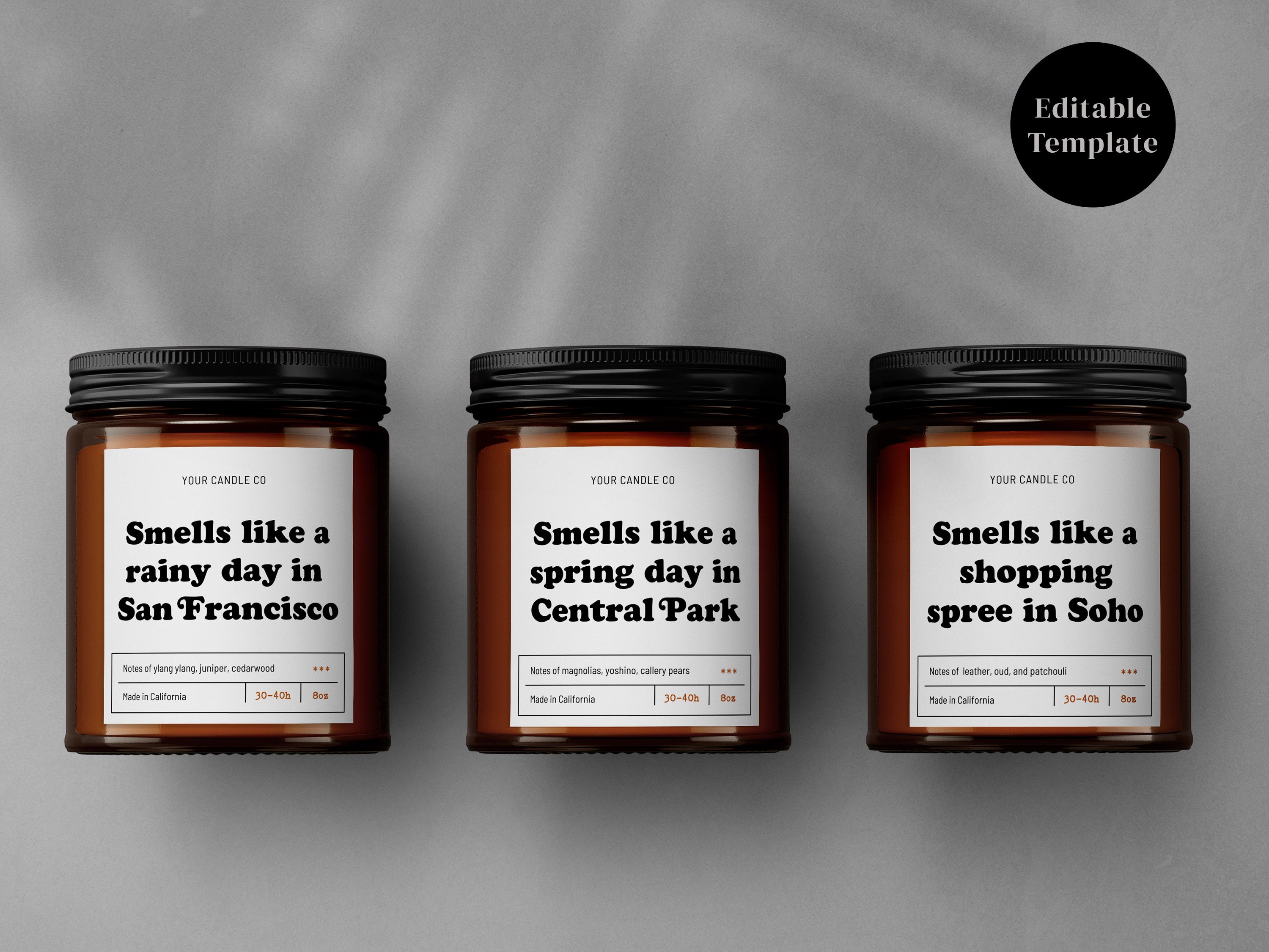 Smells Like Candle Label Template, Printable Jar Label, DIY Product ...