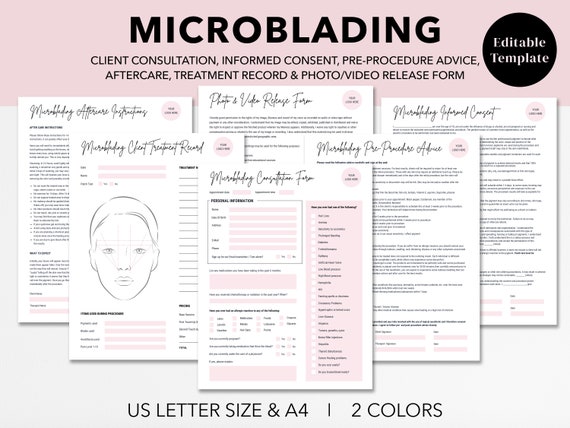 Editable Microblading Consultation Form Brow Tattoo Consent - Etsy
