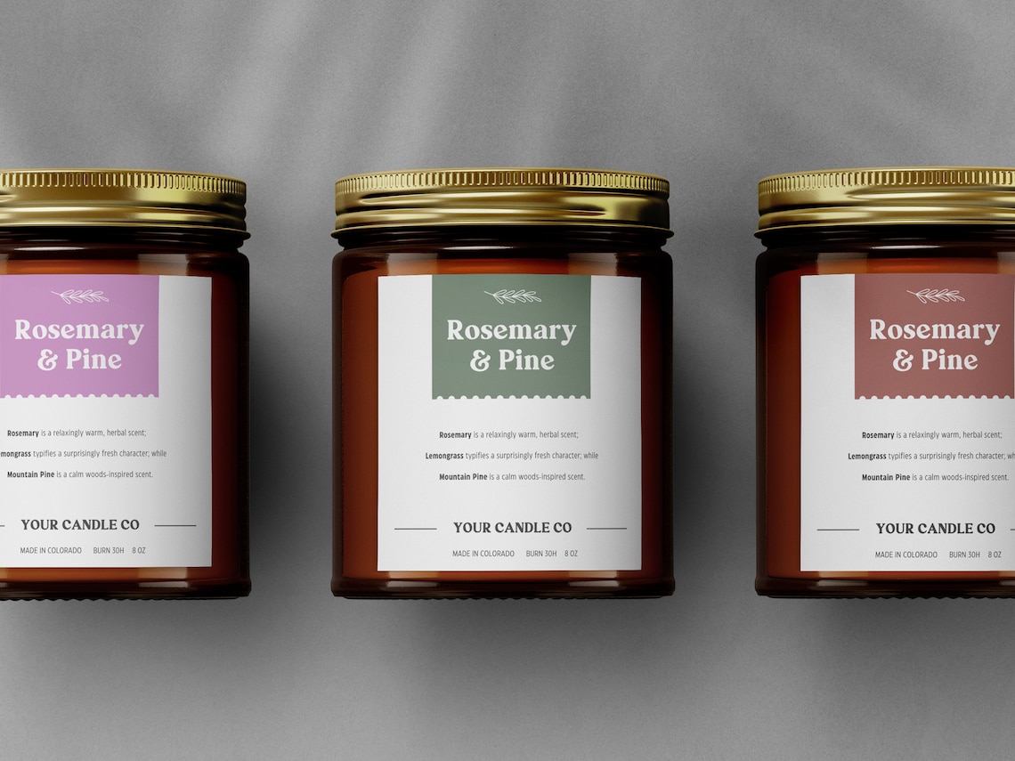 Candle Label Template, Printable Jar Label, DIY Product Label ...
