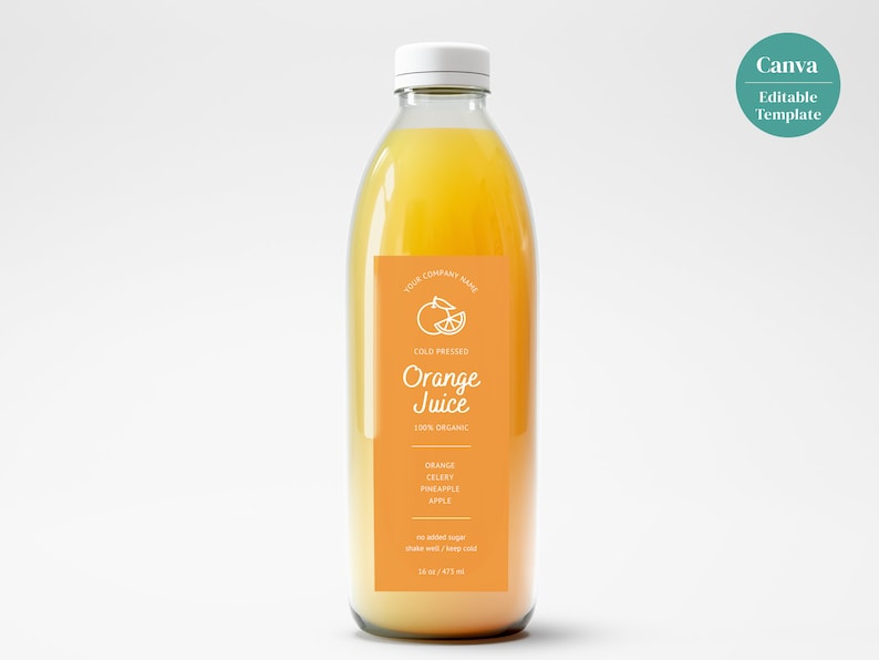 Editable Juice Label Template With Icons Smoothie Label - Etsy UK