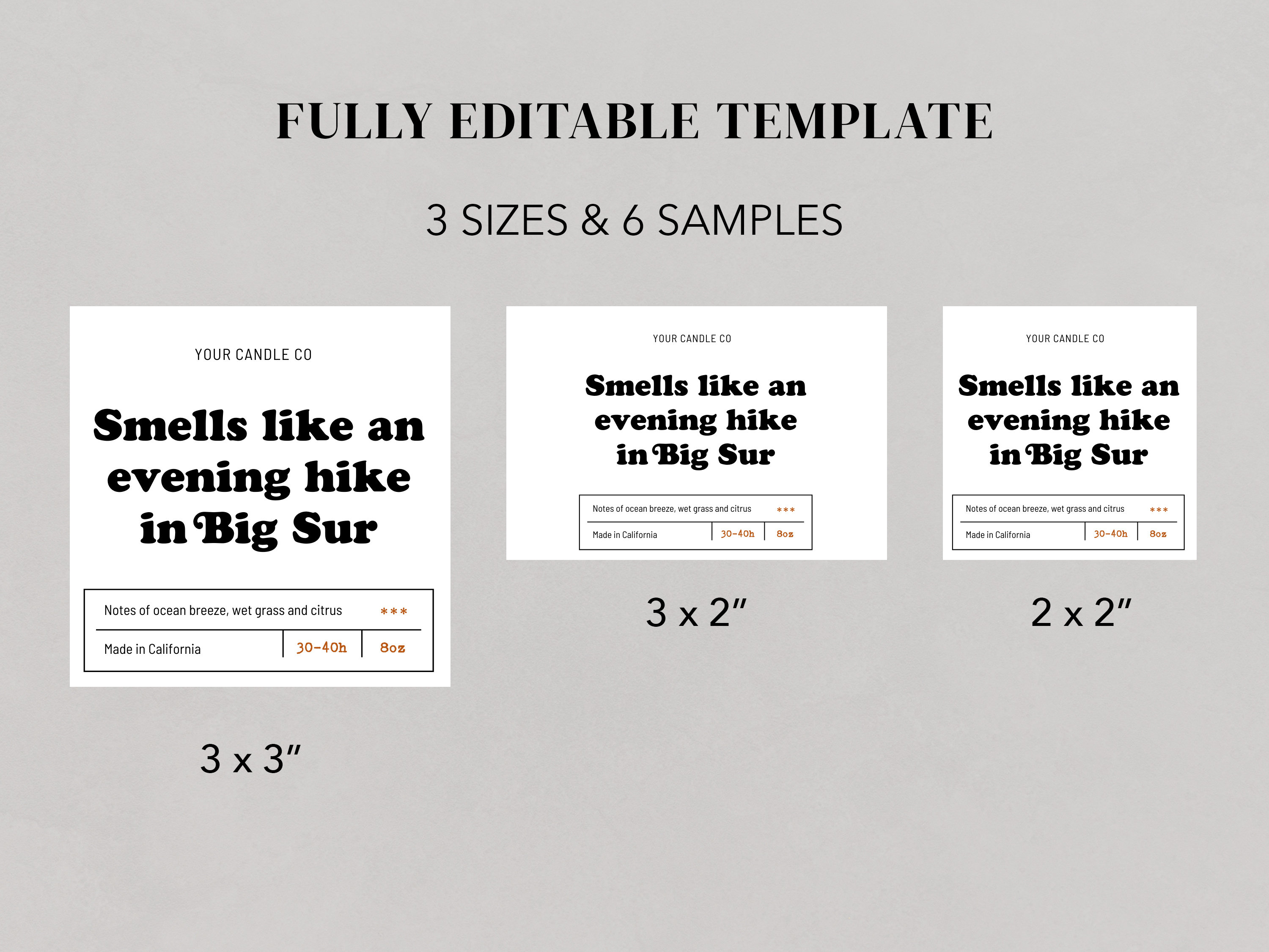 Smells Like Candle Label Template, Printable Jar Label, DIY Product ...