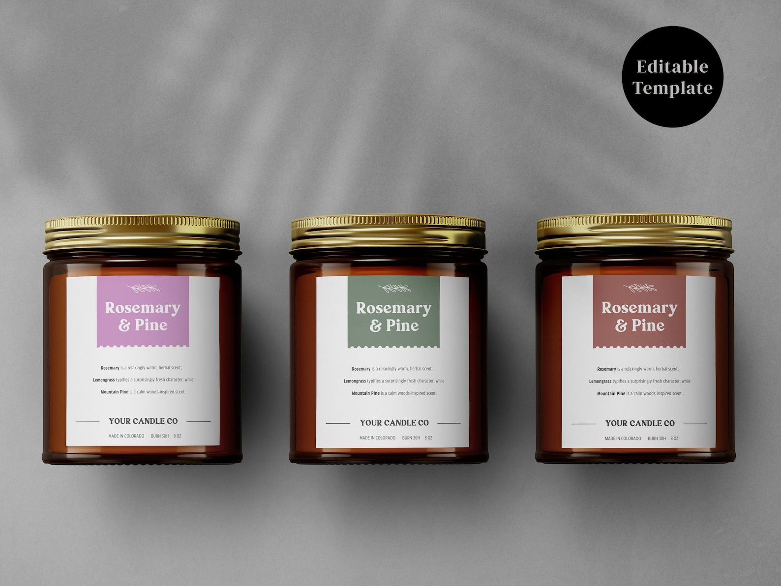 Candle Label Template, Printable Jar Label, DIY Product Label ...