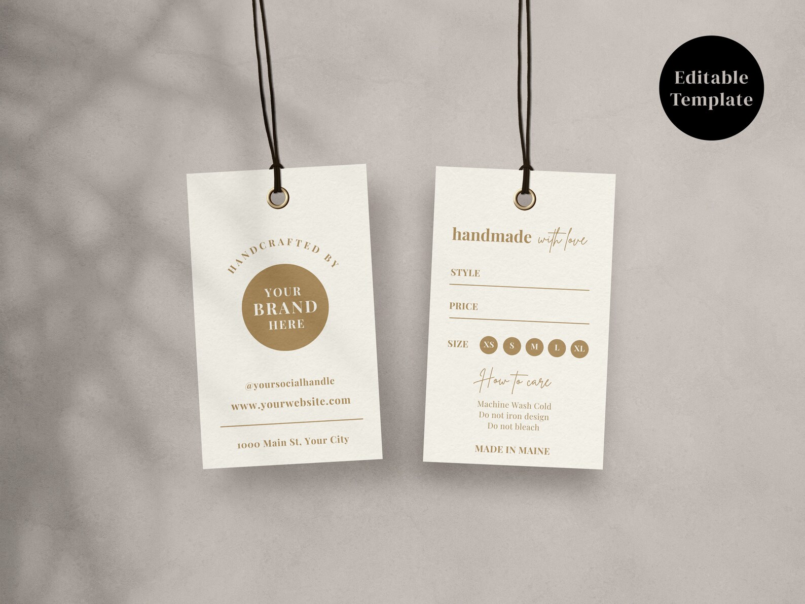 Custom Clothing Hang Tag Template, Editable Clothing Hang Tag, Garment ...