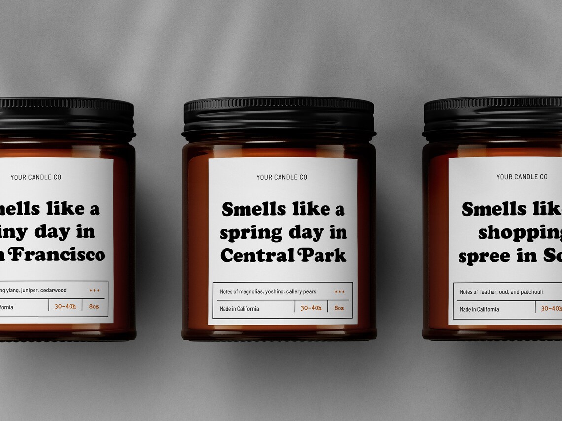 Smells Like Candle Label Template, Printable Jar Label, DIY Product ...