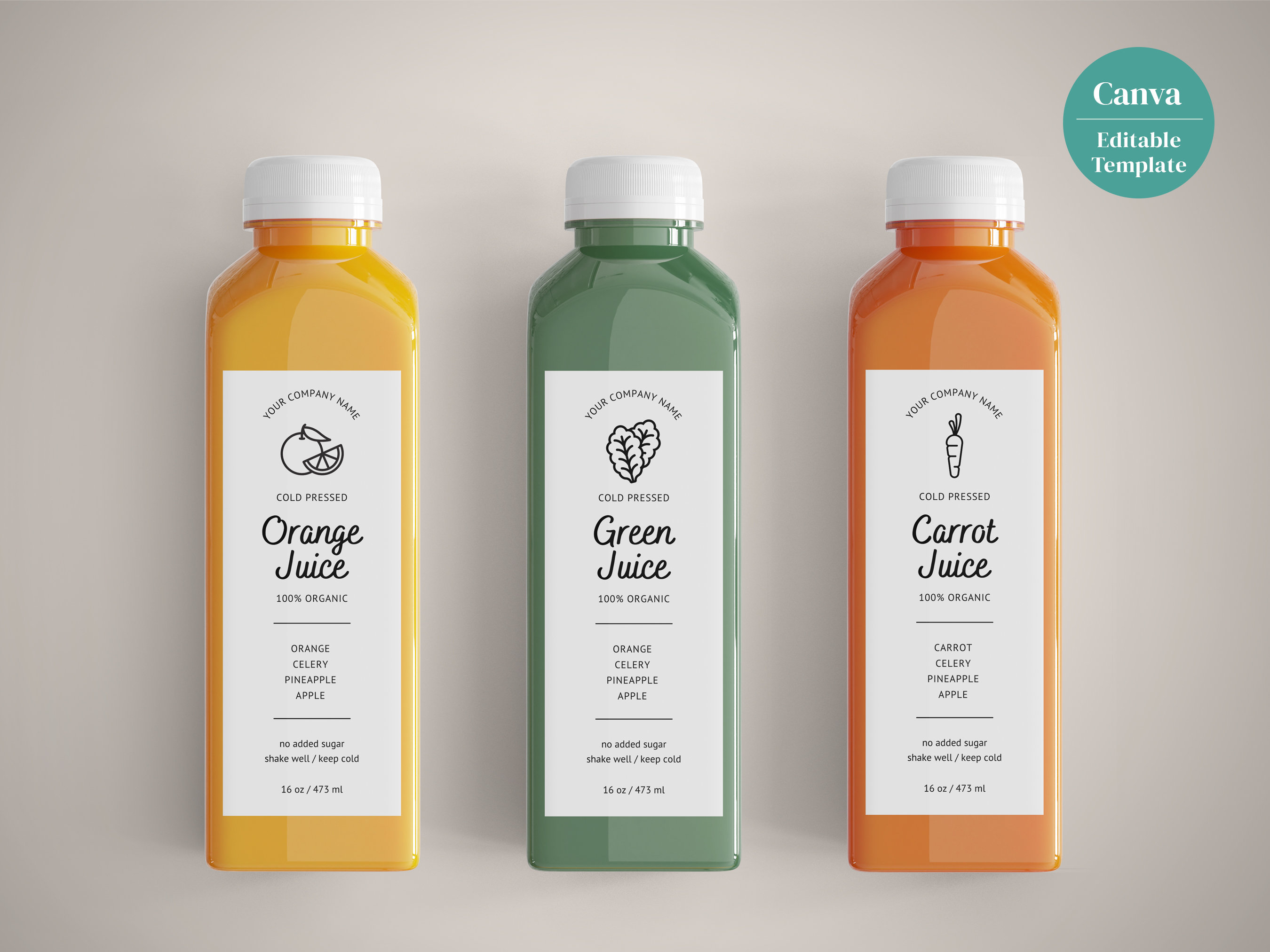 Editable Juice Label Template With Icons Smoothie Label - Etsy UK