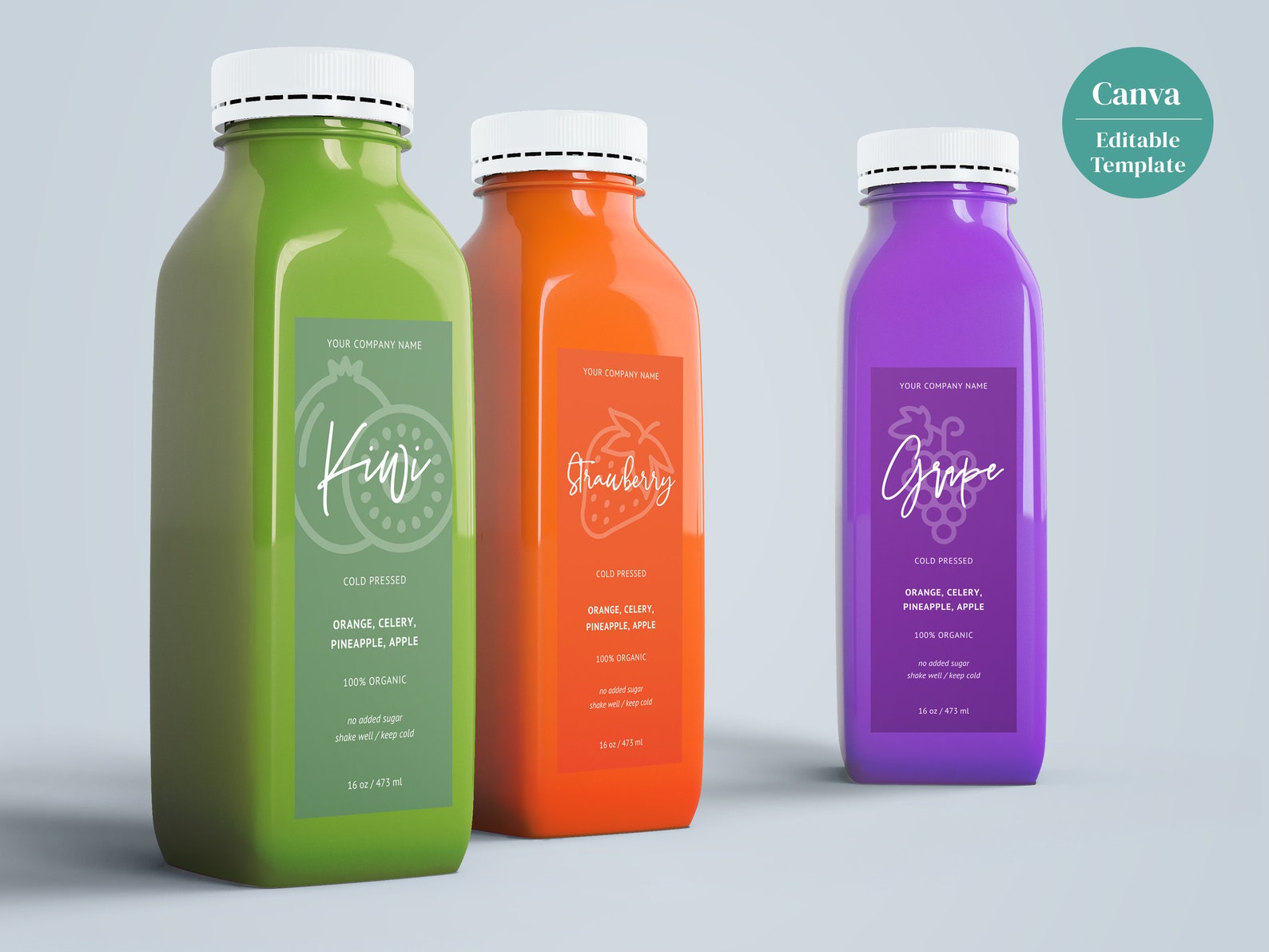 Printable Juice Label Template Fruit Icons Incl., Smoothie Label ...