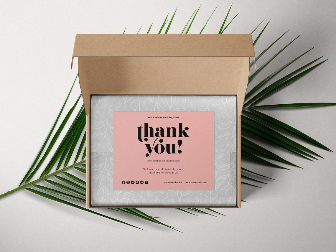 Thank You Card Template, Editable Thank You Card, Business Thank You ...