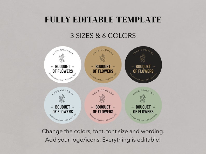 Floral Bath Bomb Label Template: Editable Packaging (DIY Canva Template ...