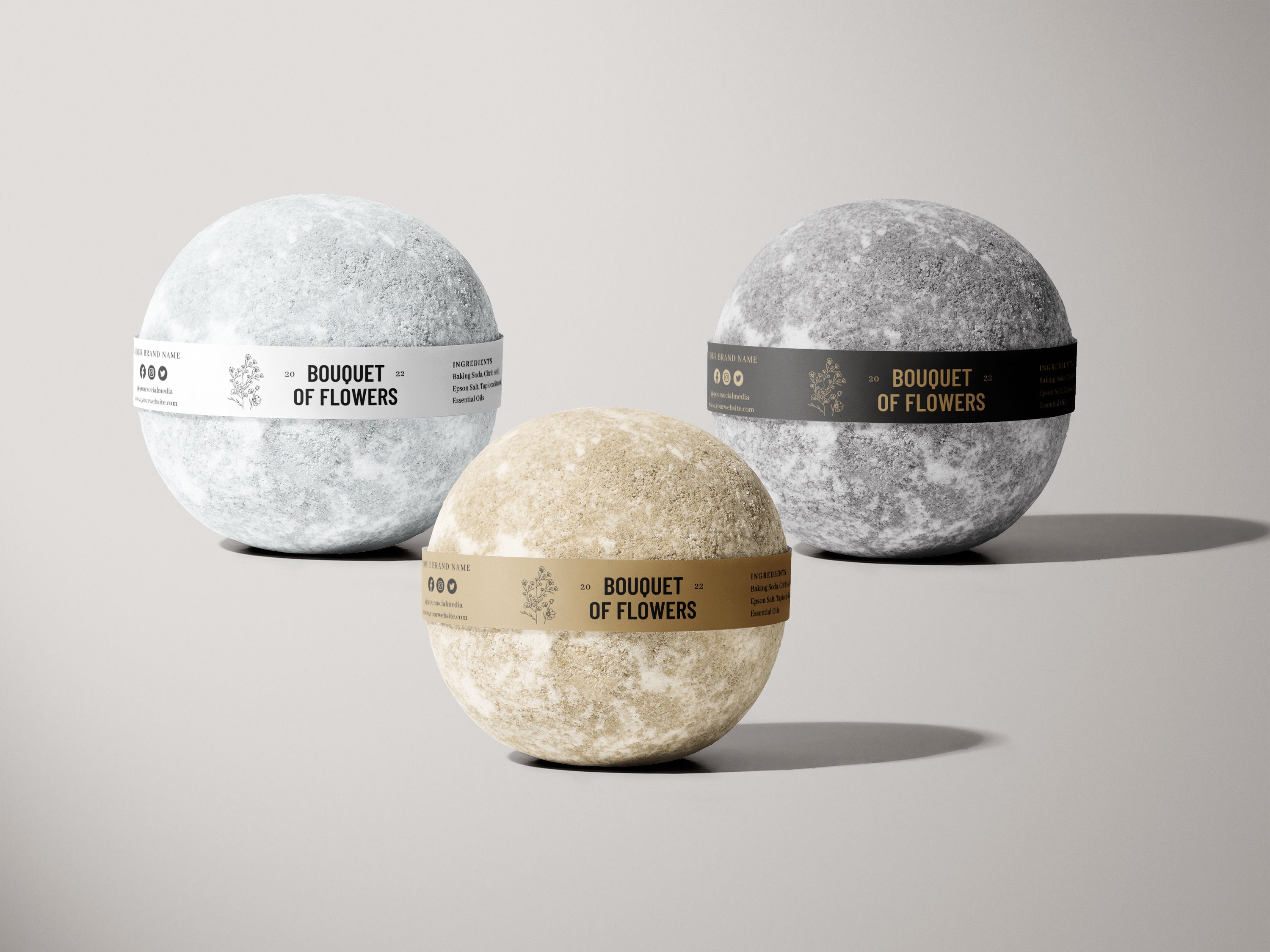 Floral Bath Bomb Label Template: Editable Packaging (DIY Canva Template ...