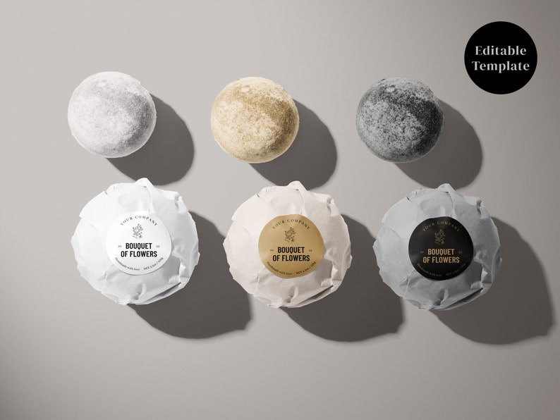 Floral Bath Bomb Label Template: Editable Packaging (DIY Canva Template ...