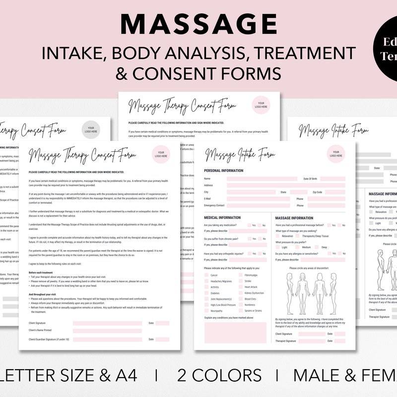 Massage Intake Form - Etsy
