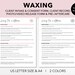 Waxing Intake Form, Consultation Form, Consent Form, Client Record Form ...