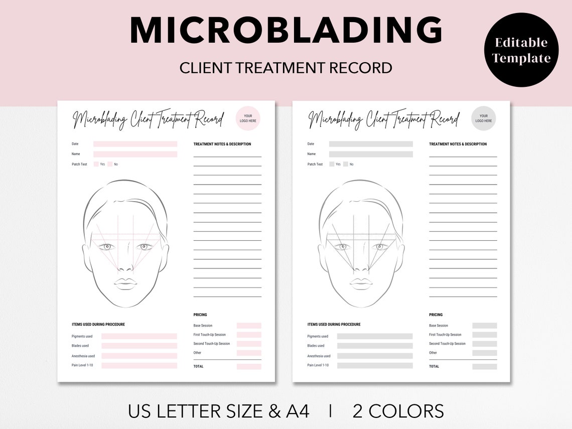 Editable Microblading Consultation Form Brow Tattoo Consent - Etsy