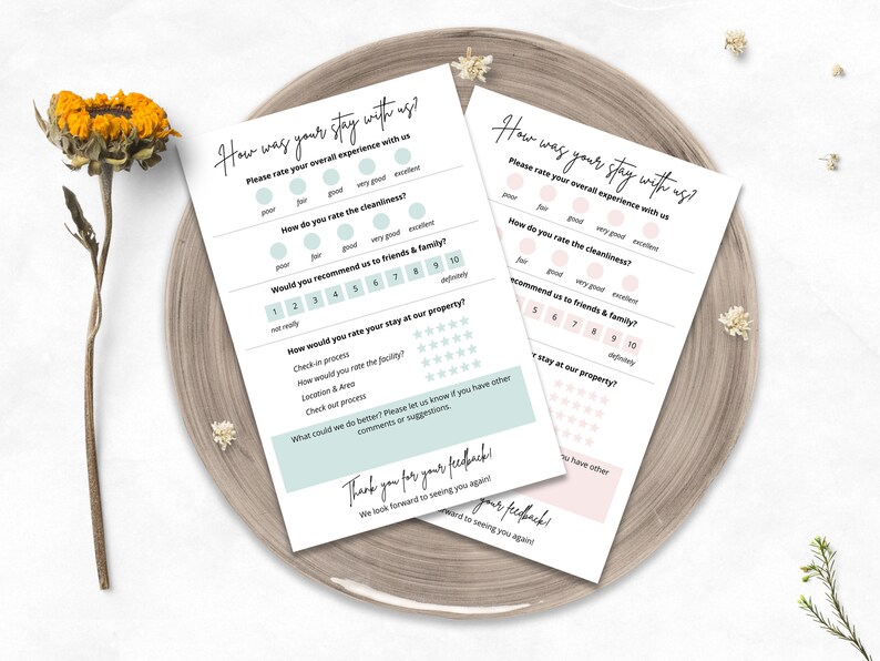 Editable Guest Feedback Comment Card Template, Portrait Format, 4x6, A6 ...