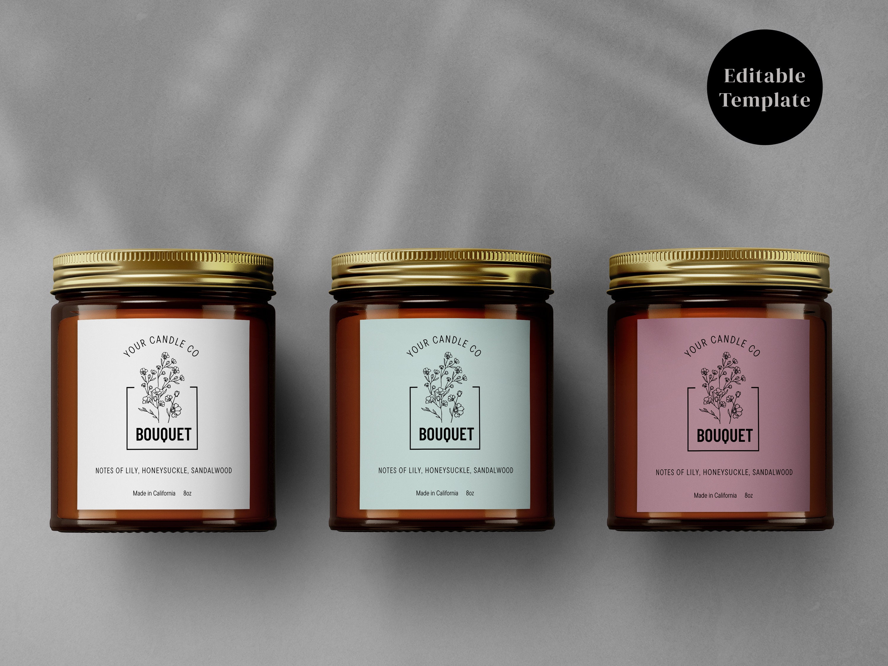 Candle Label Template, Printable Jar Label, DIY Product Label, Label ...